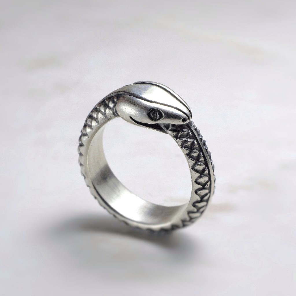 Silver ouroboros ring - Belly Of The Snake